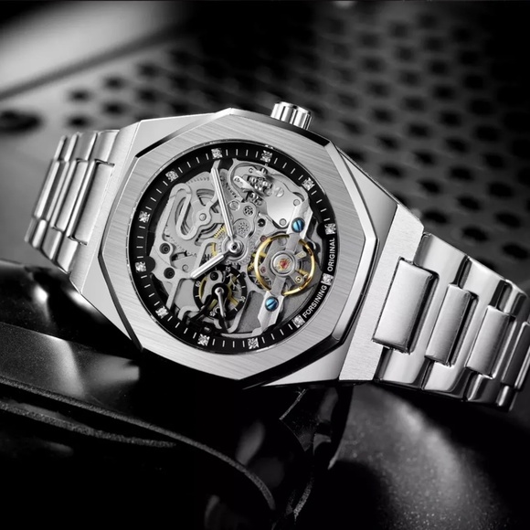 Forsining | Accessories | Mens Skeleton Mechanical Luminous Luxury ...